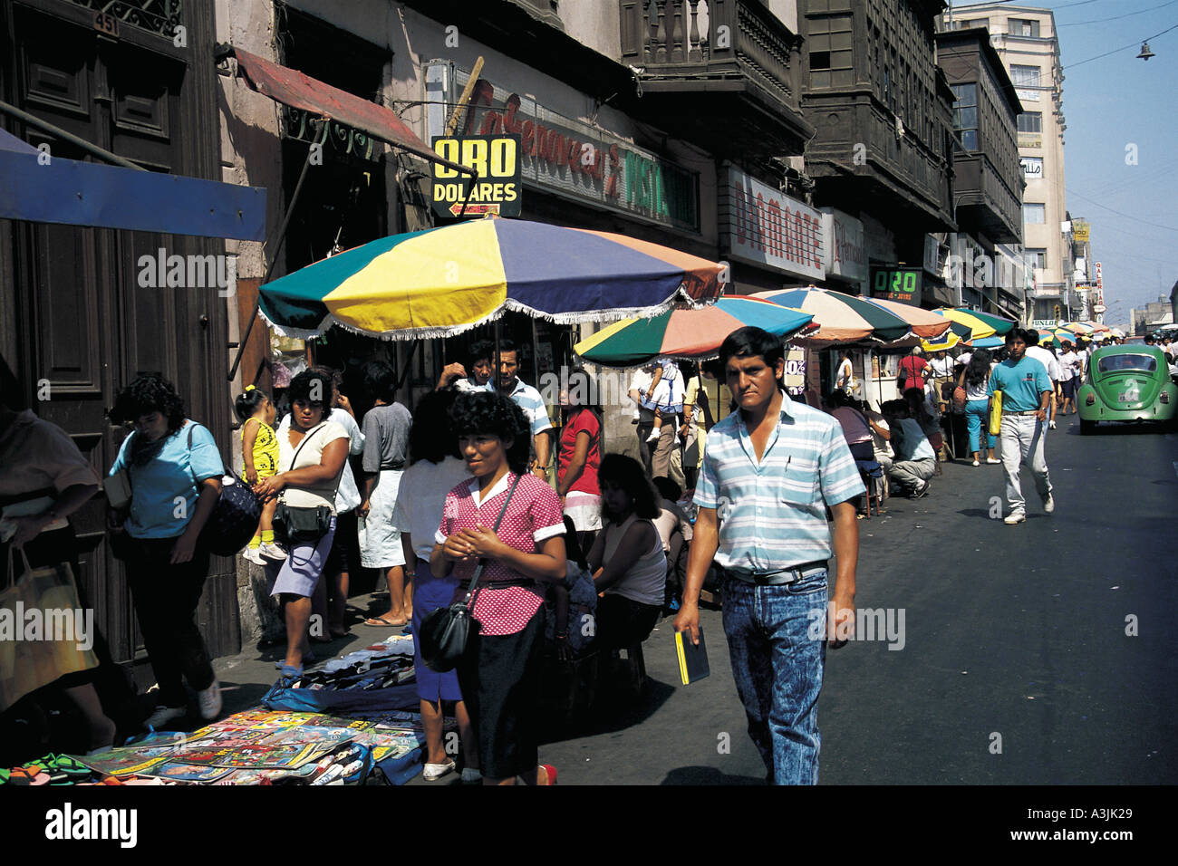 streetscene of market stalls city of lima peru Stock Photo - Alamy