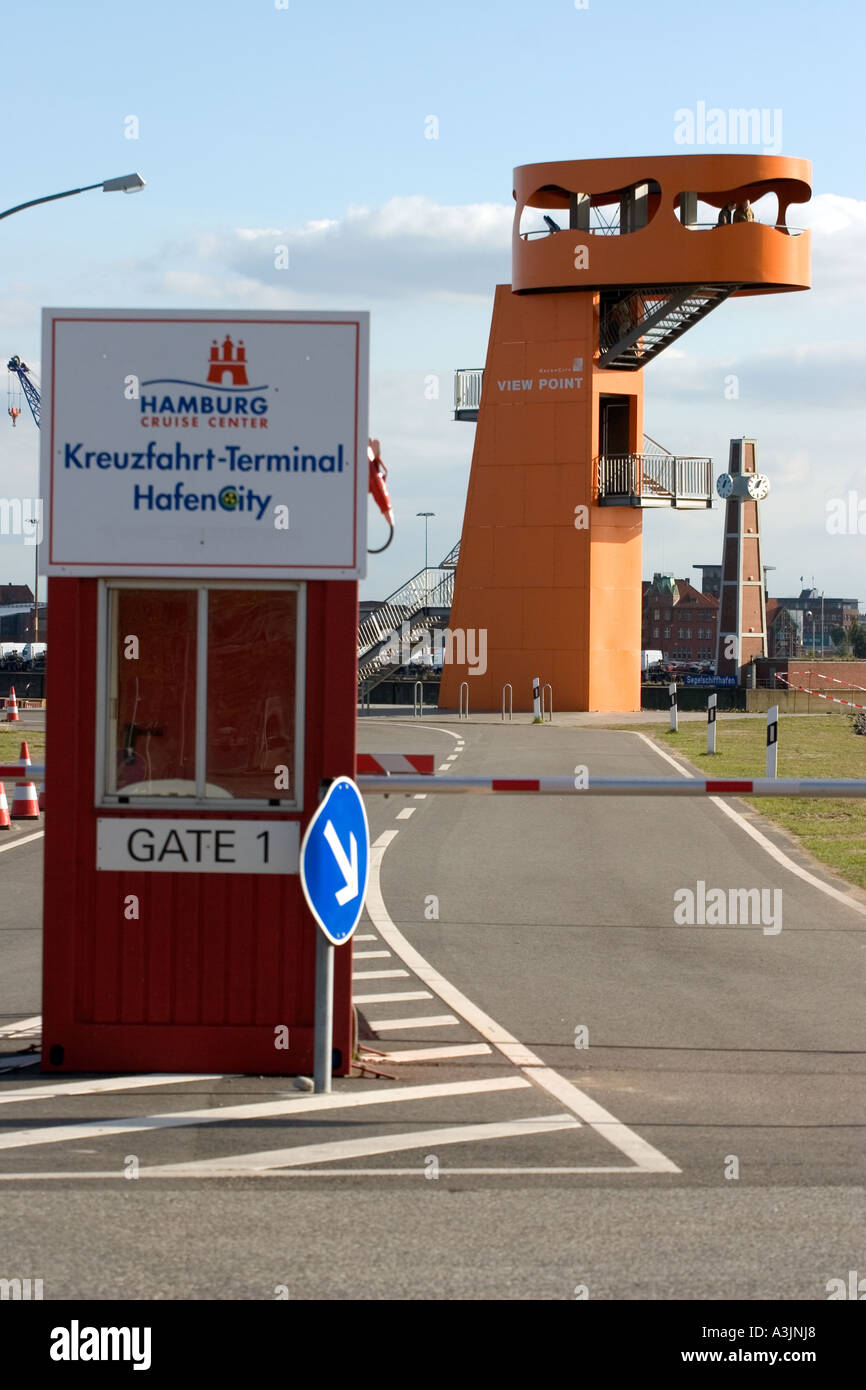 View Point Tower in at harbor in Hamburg Germany 2005 Stock Photo - Alamy