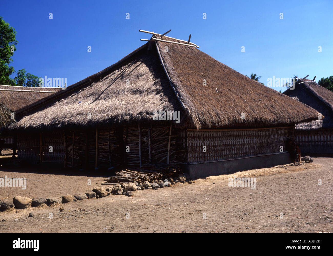 Traditional straw and mud house in the little known sasak village of ...