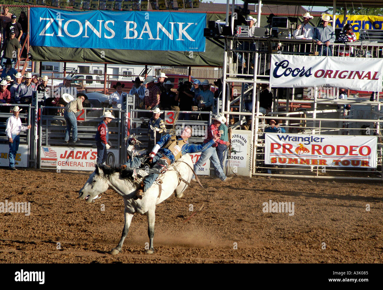Cowboy riding a horse at a Rodeo in Vernal Utah USA Stock Photo - Alamy