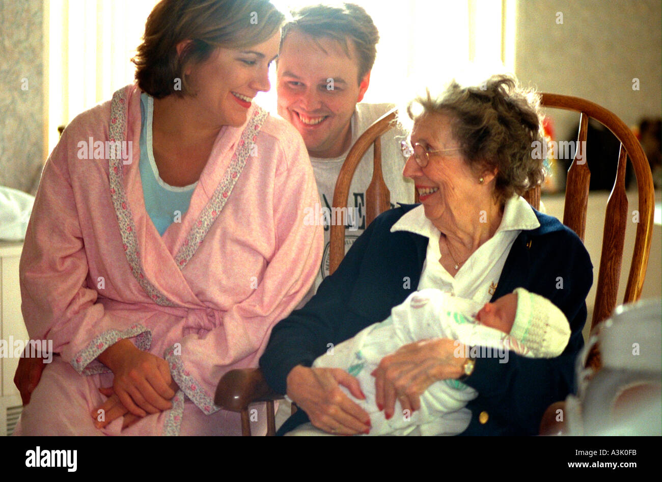 Three generations celebrating newborn baby boy age 30 and 85. Edina ...