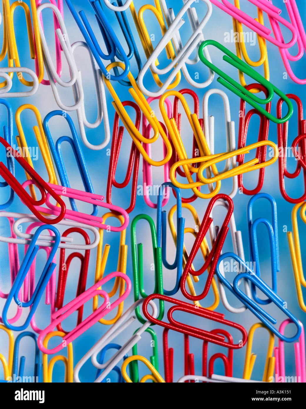 MANY COLORFUL FLOATING PAPERCLIPS Stock Photo - Alamy