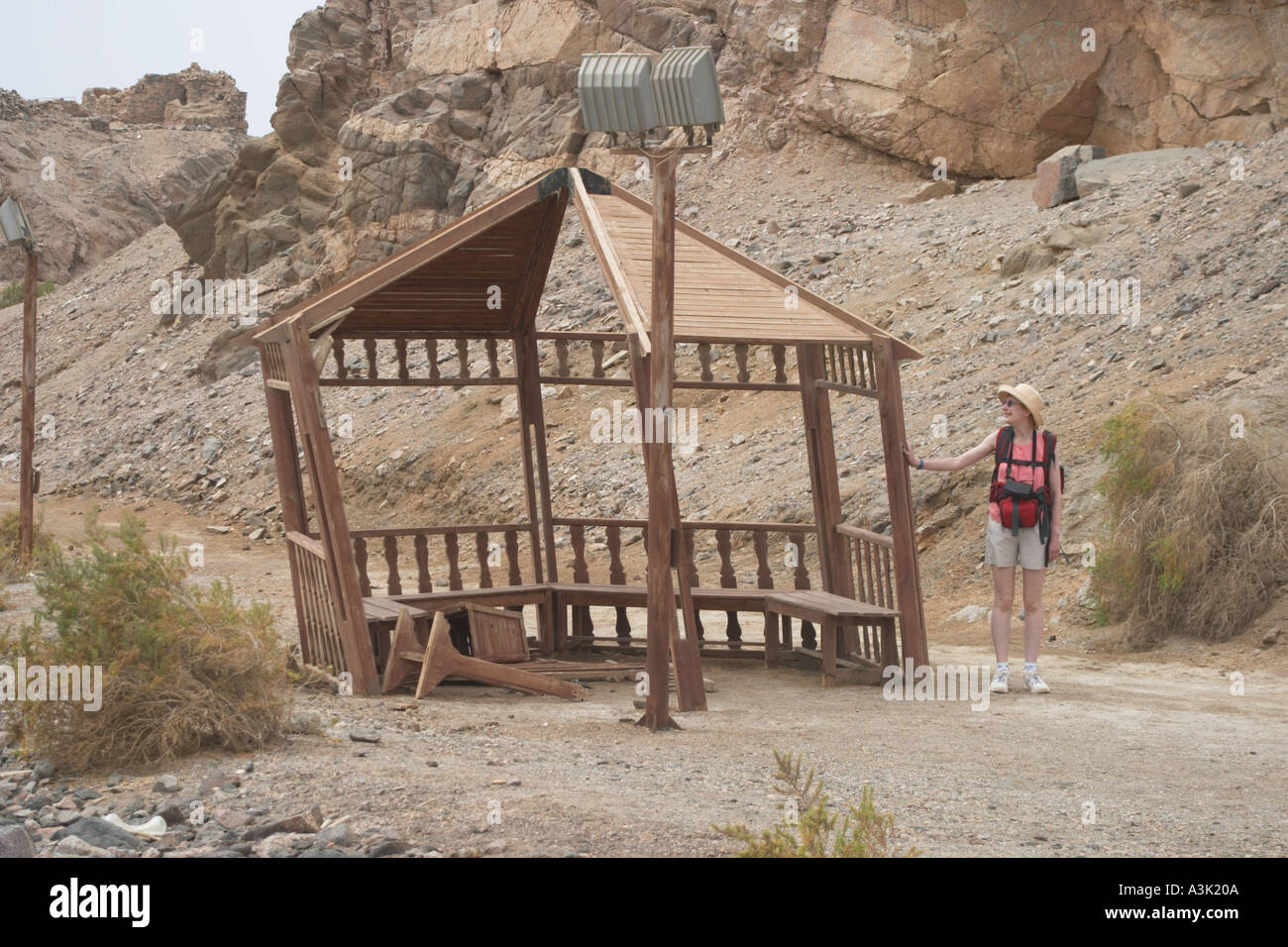 A wrecked Gazibo on Pharaoh s Island Taba Sinai Peninsula Egypt Stock ...