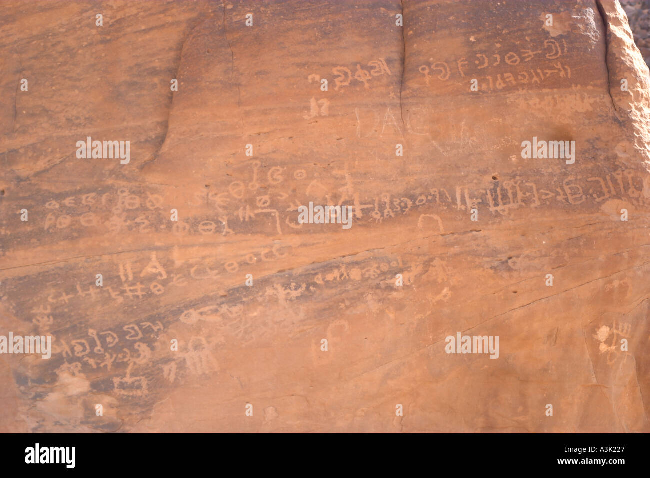 Nabataean Writing of the rocks at Lawrence s Spring Wadi Rum Jordan ...
