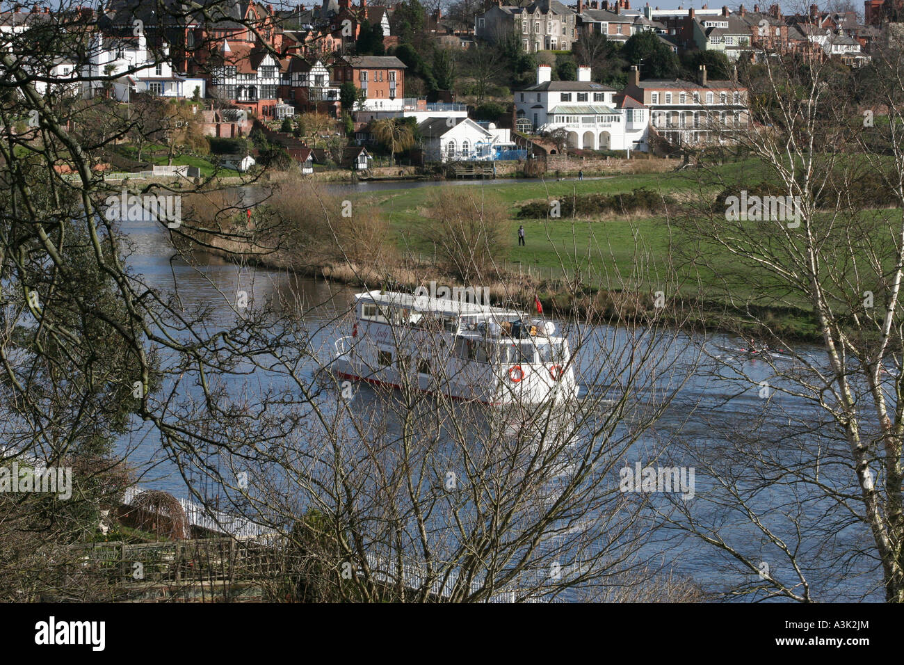 View of the River Dee and The Groves at Chester Stock Photo - Alamy