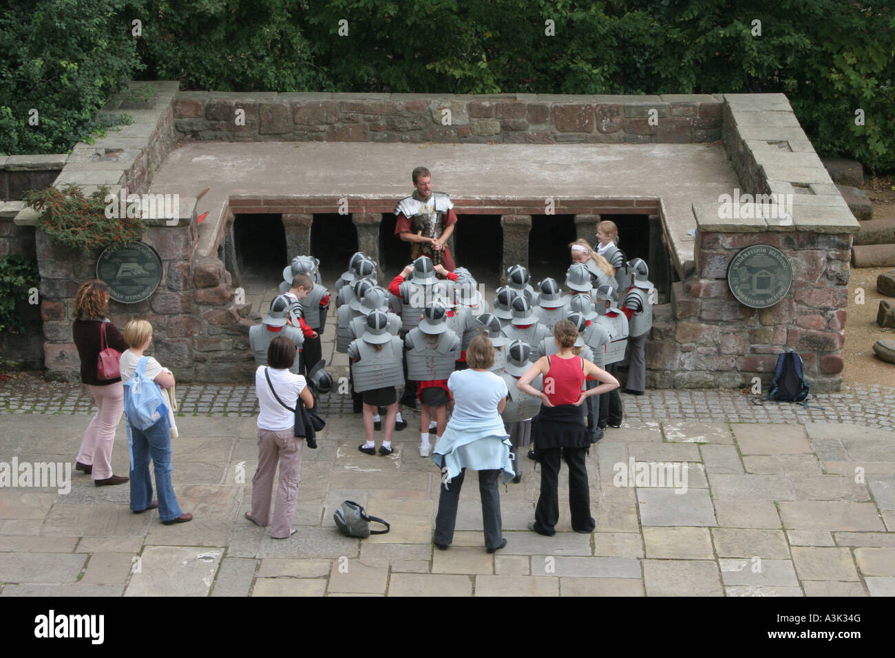 A Roman Centurian tour guide in Roman soldier uniform in the Roman ...