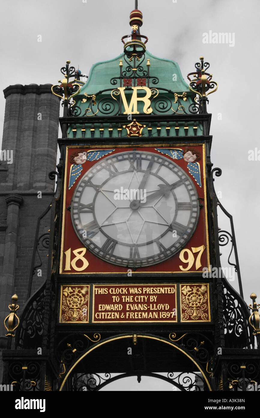 Eastgate Clock, Chester city centre Stock Photo - Alamy
