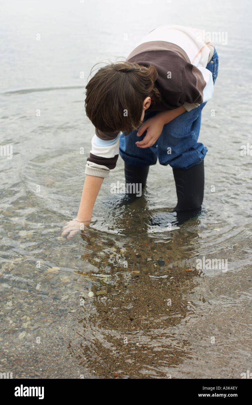 Child picking shell hi-res stock photography and images - Alamy