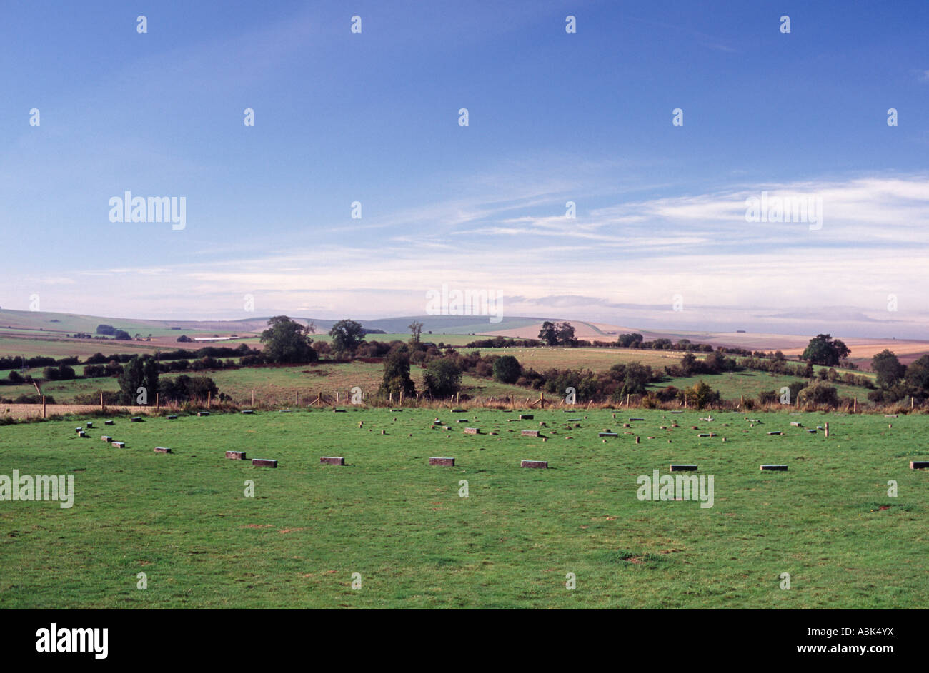 The Sanctuary (5000 year old henge monument), Overton Hill near Avebury ...