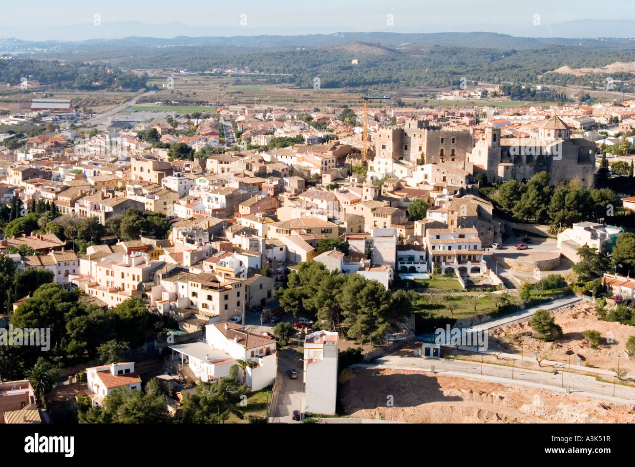 AERIAL VIEW OF ALTAFULLA VILLAGE AND CASTLE IN TARRAGONA Stock Photo ...