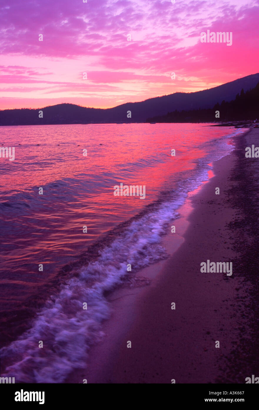 sunset Incline Beach Lake Tahoe Nevada Stock Photo - Alamy