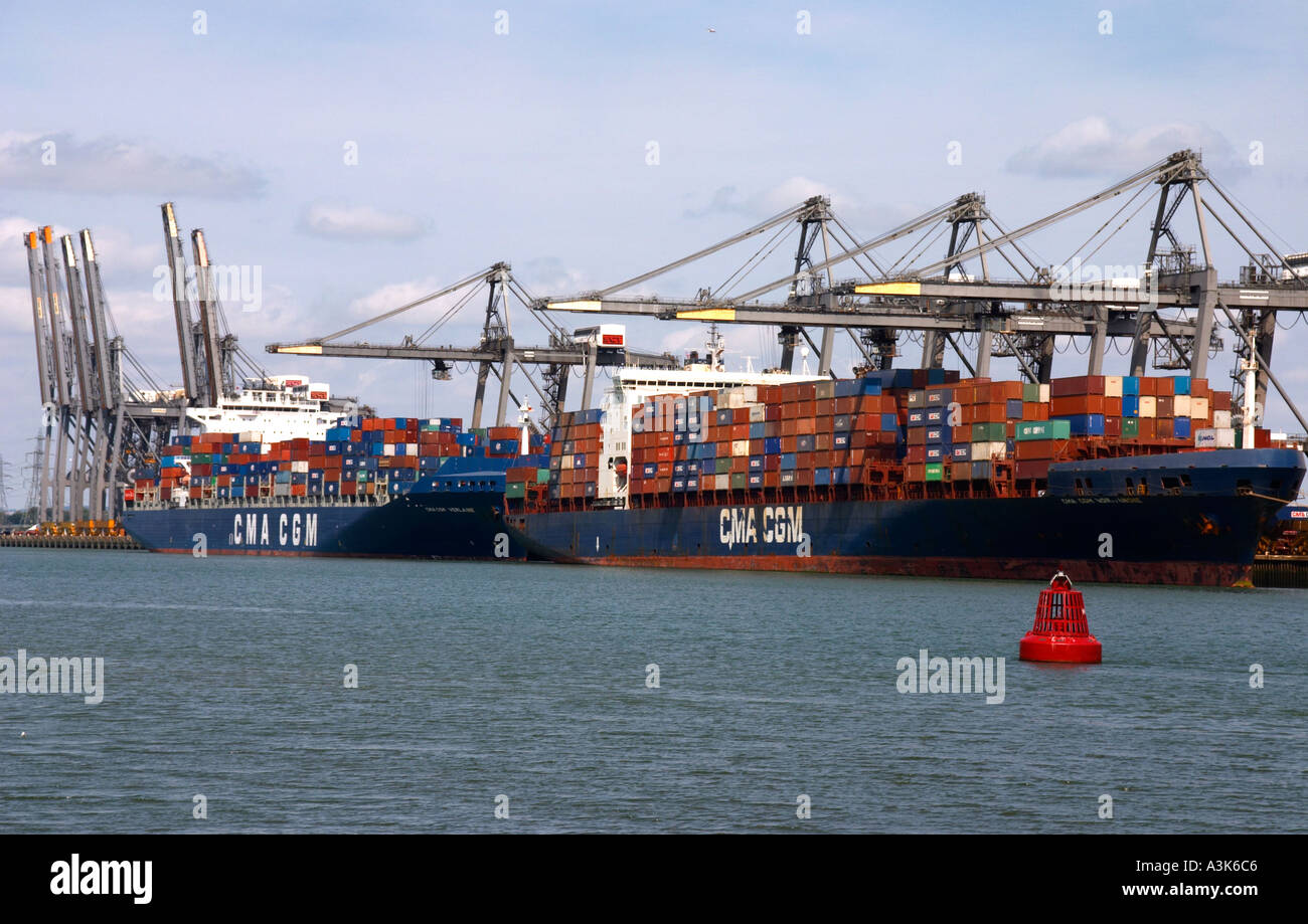 cargo ships at southampton container terminals export import ship Stock ...