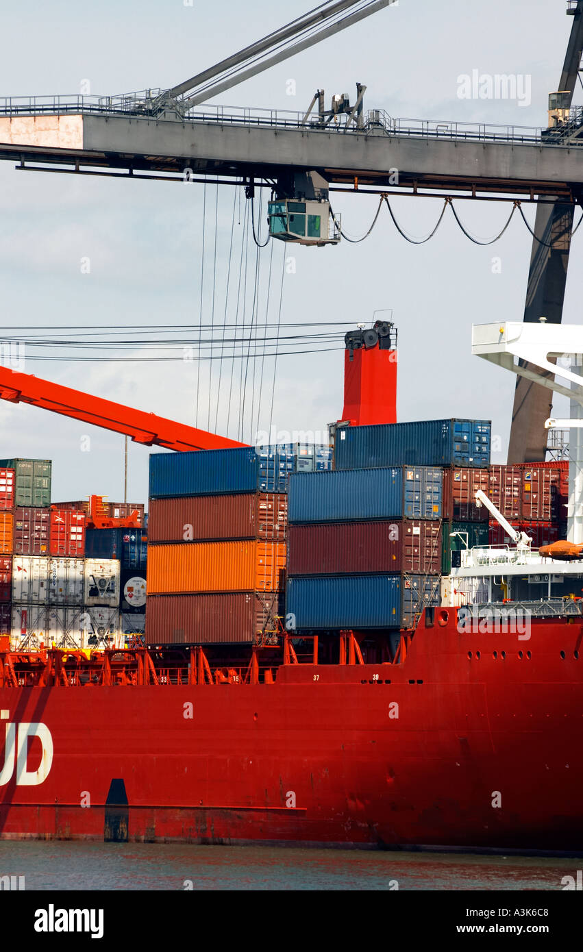 cargo ships port container terminal export import ship freight Stock ...