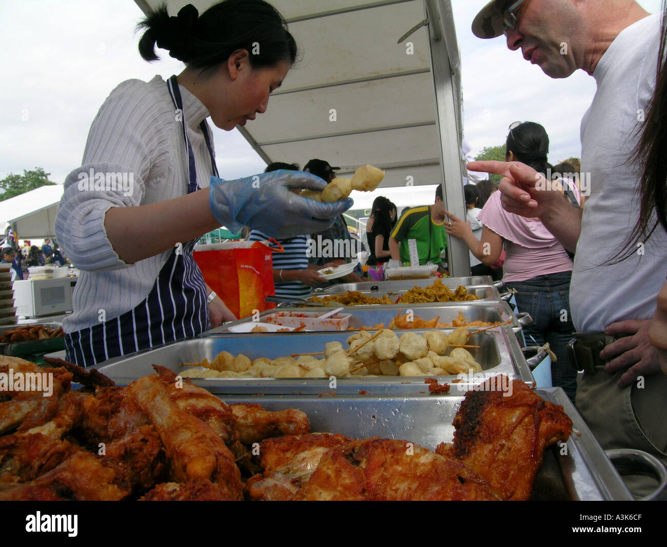 food stall at Battersea Park Thai Festival in London England United ...