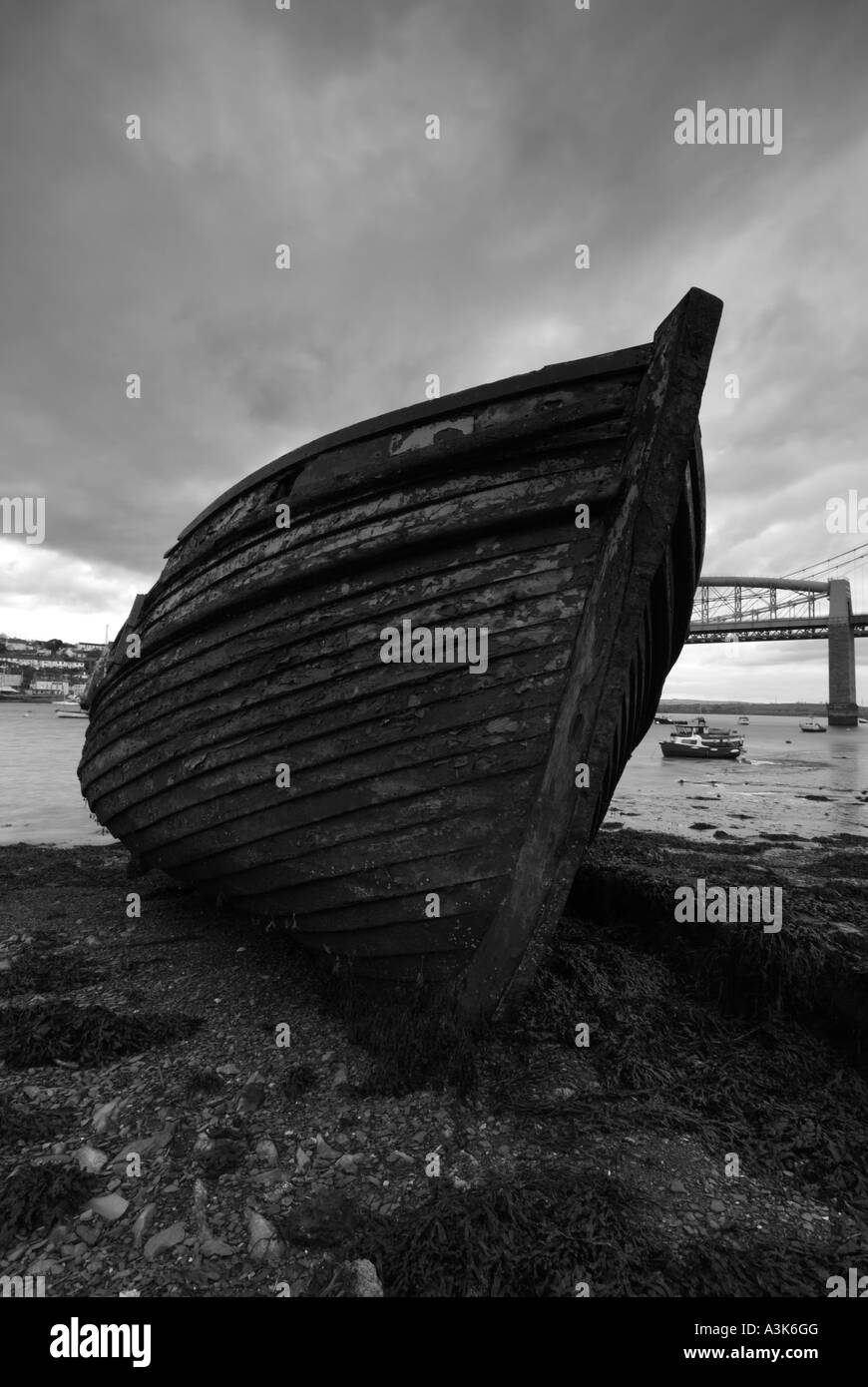 Shipwreck River Tamar Plymouth Devon UK Stock Photo - Alamy