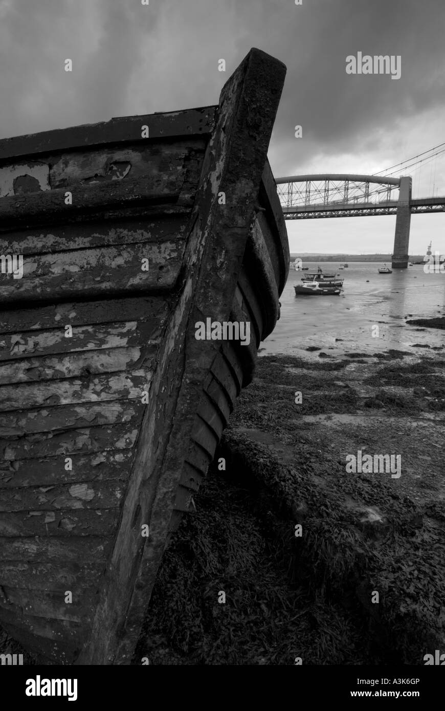 Shipwreck River Tamar Plymouth Devon UK Stock Photo - Alamy