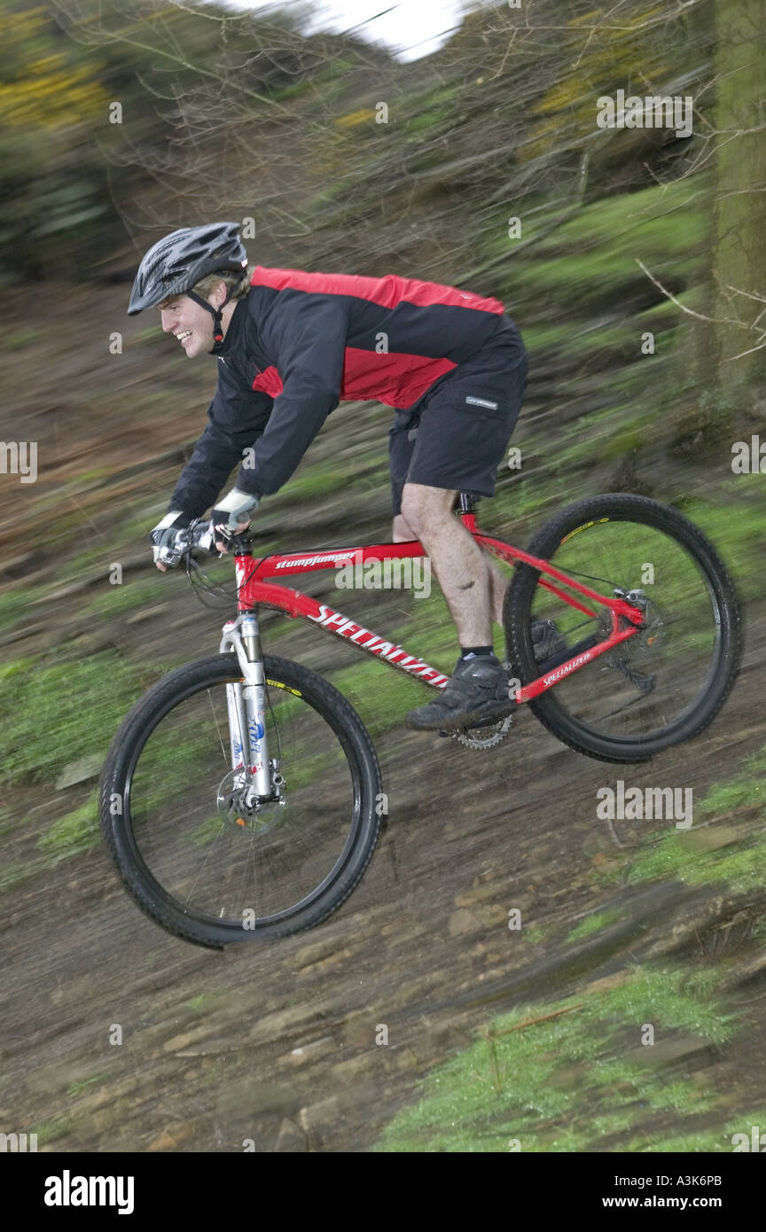 A Man riding a Mountain Bike Stock Photo - Alamy