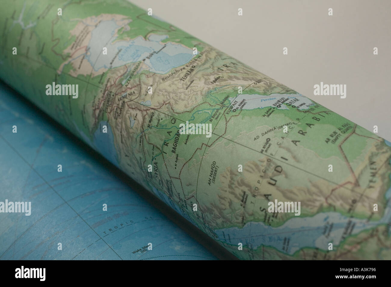 Closeup of world map Stock Photo - Alamy