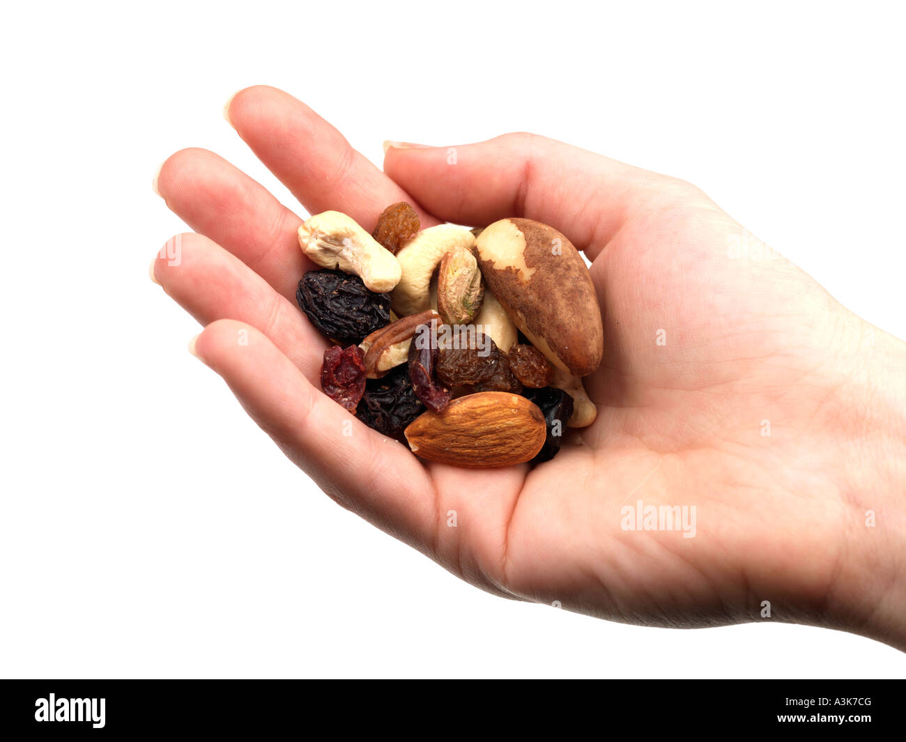 Handful of Nuts and Dried Fruit Stock Photo - Alamy