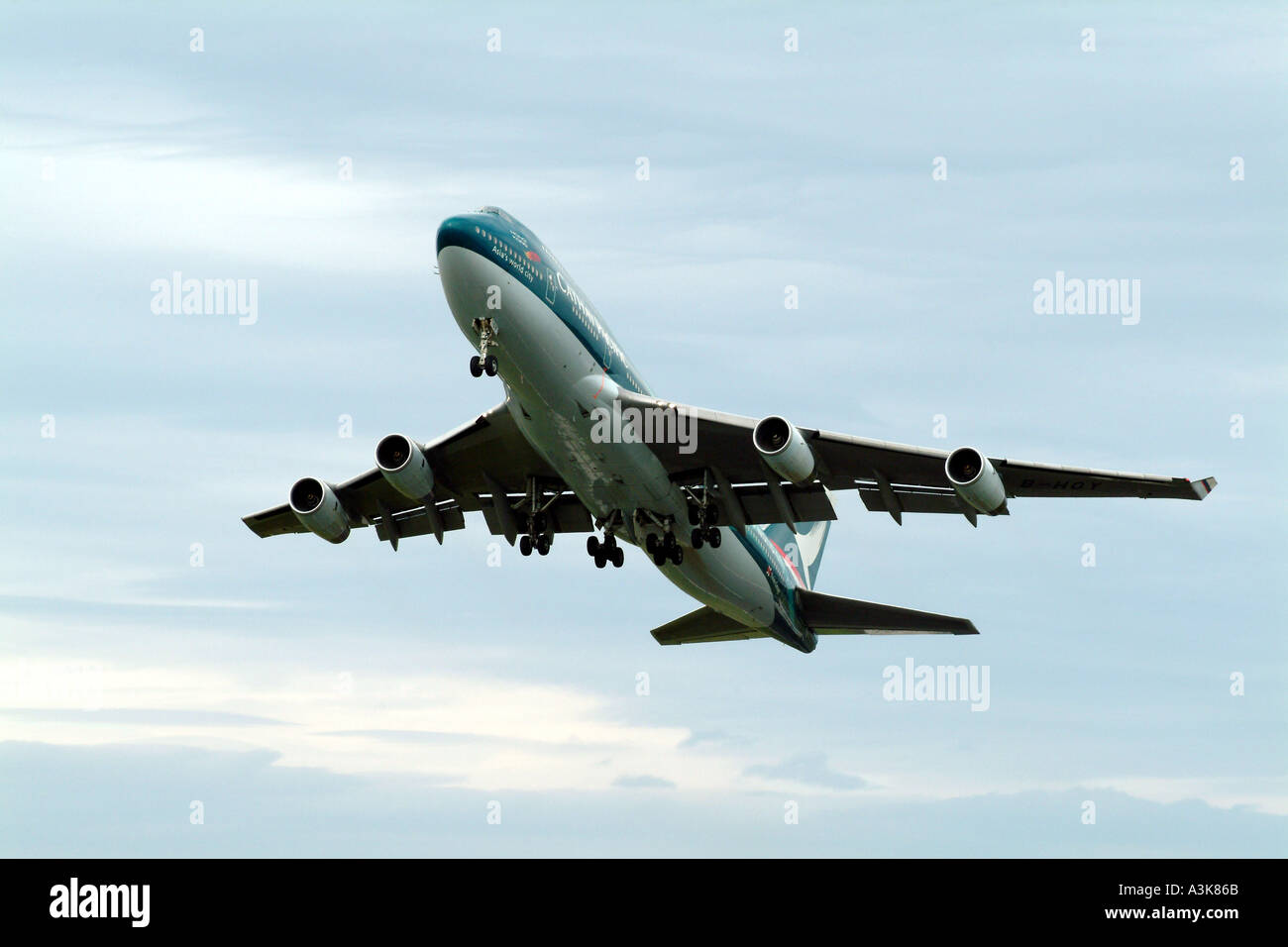 Cathay Pacific Airways 747 400 Jumbo four engined passenger jet Stock ...