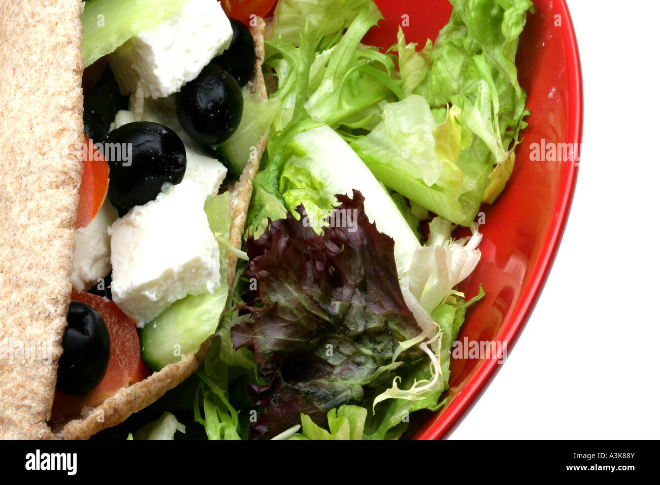 Wholemeal Pitta and Feta salad Stock Photo - Alamy