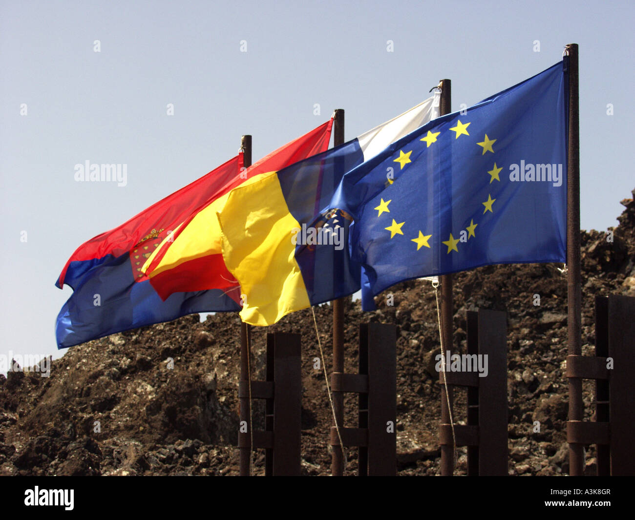European Flags on flagpoles Stock Photo - Alamy