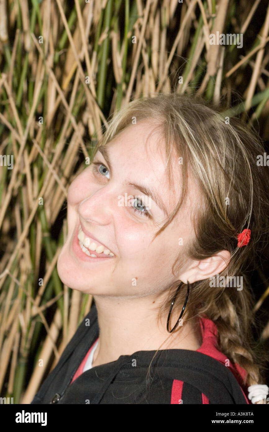 Outdoor Portrait of a happy Slovak girl Stock Photo - Alamy