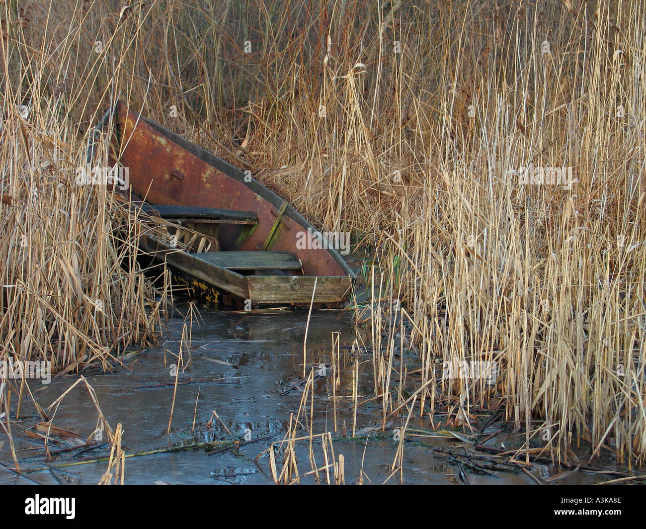 boat frozen into ice Stock Photo - Alamy