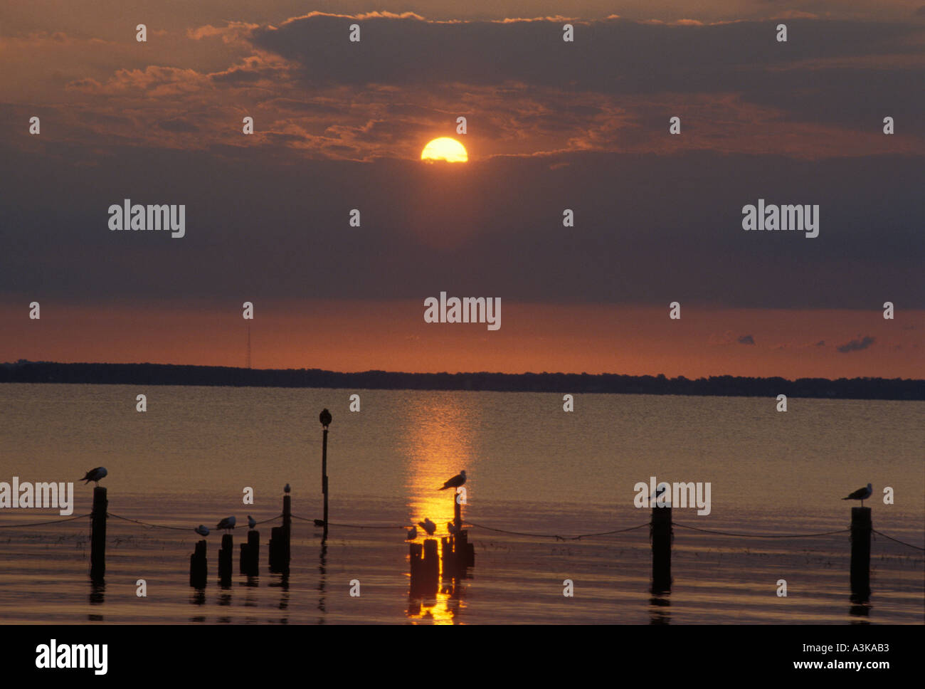 Sunrise over the Potomac River Colonial Beach Virginia Stock Photo - Alamy