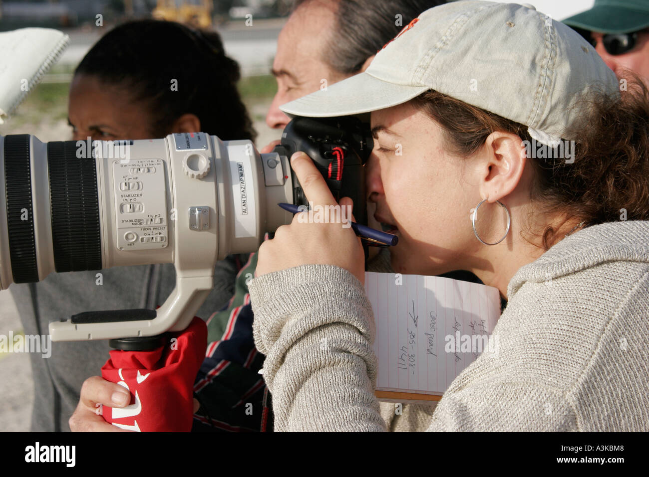 Miami Beach Florida,White woman,AP journalist,reporter,media,interview ...