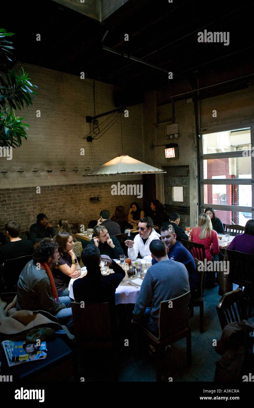View inside the hip PUBLIC restaurant during Sunday morning brunch in ...