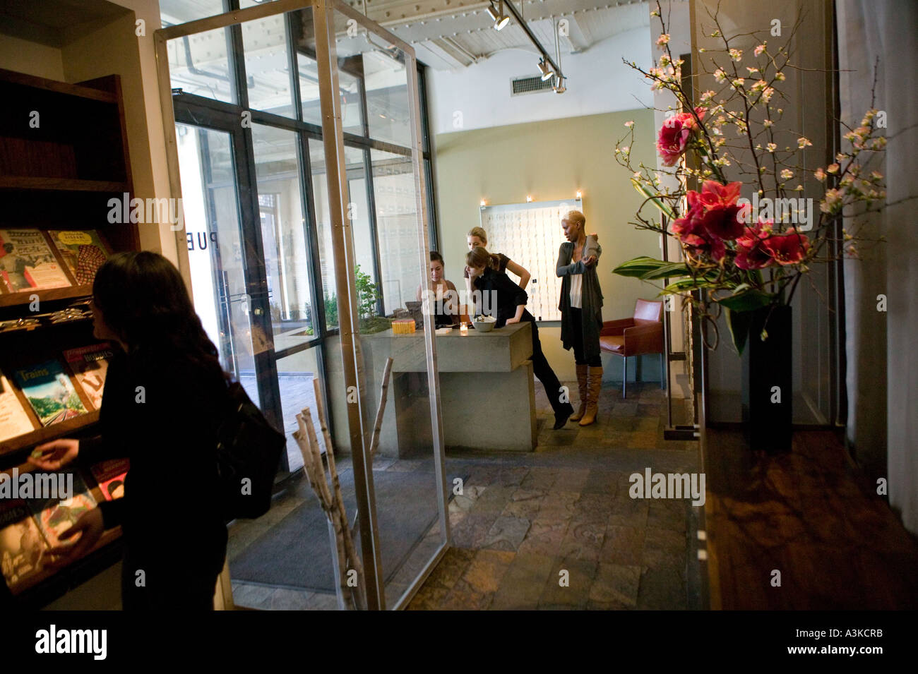 View inside the hip PUBLIC restaurant during Sunday morning brunch in ...