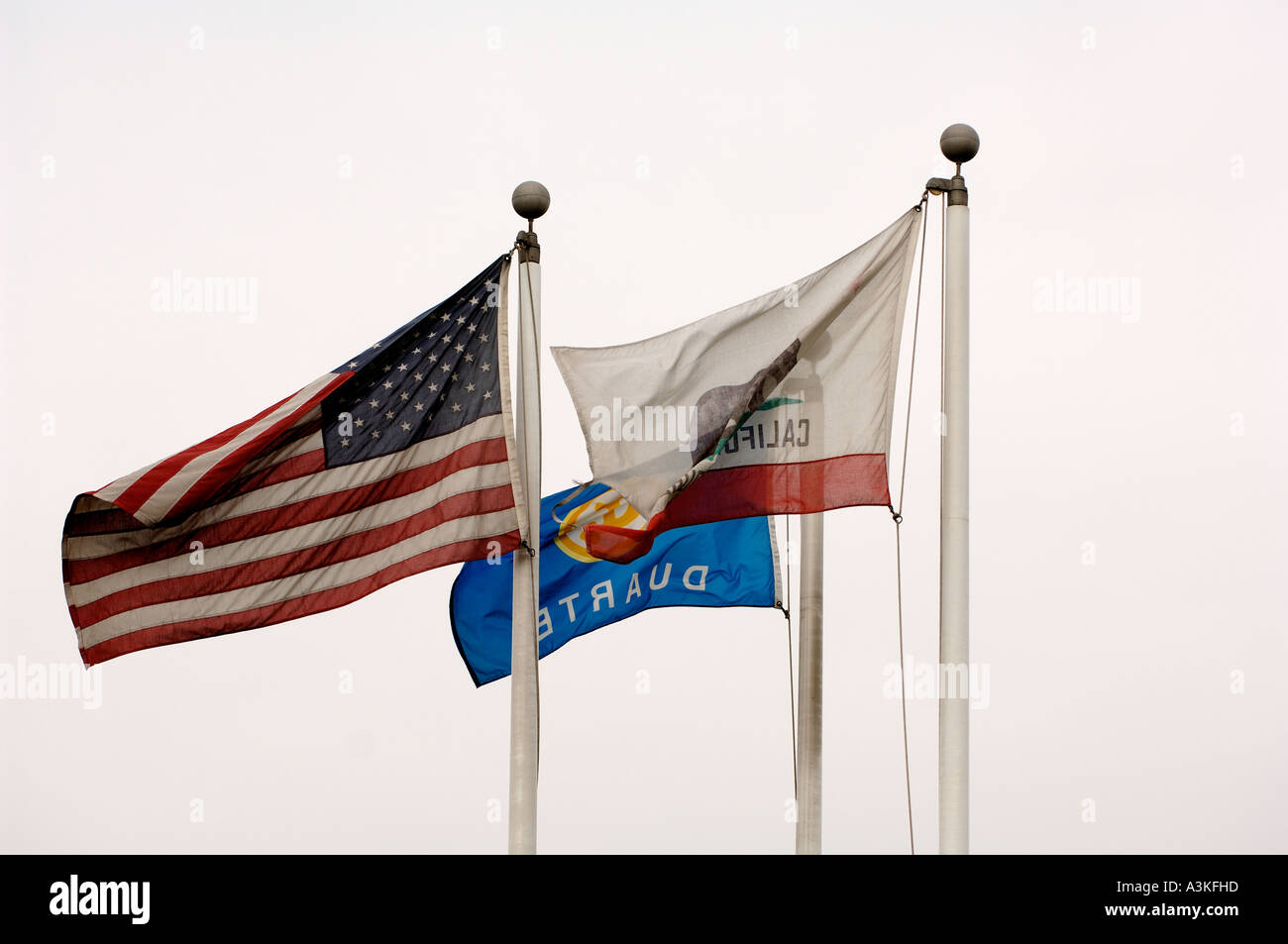 United States, State of California and City of Duarte flags Stock Photo ...