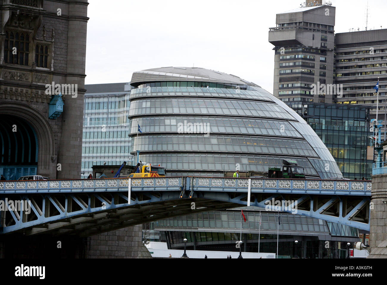 Tower Bridge and the London City Hall Building home to the Mayor of ...