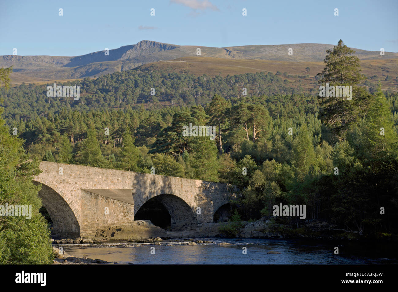 Invercauld Bridge across the River Dee near Balmoral and Lochnagar ...