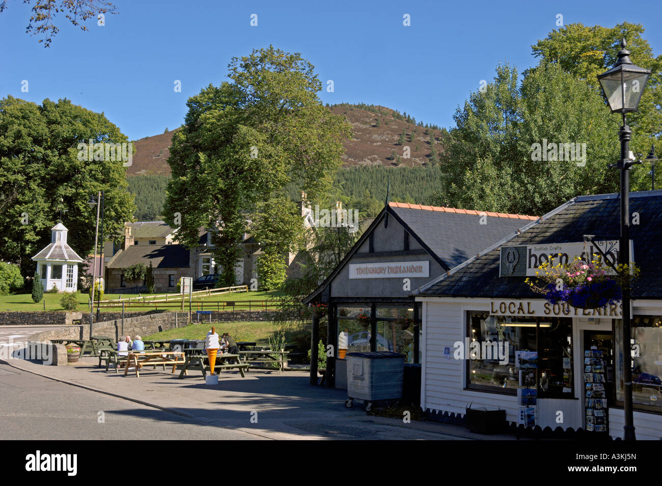 Braemar Main street looking north Aberdeenshire Scottish Highlands ...