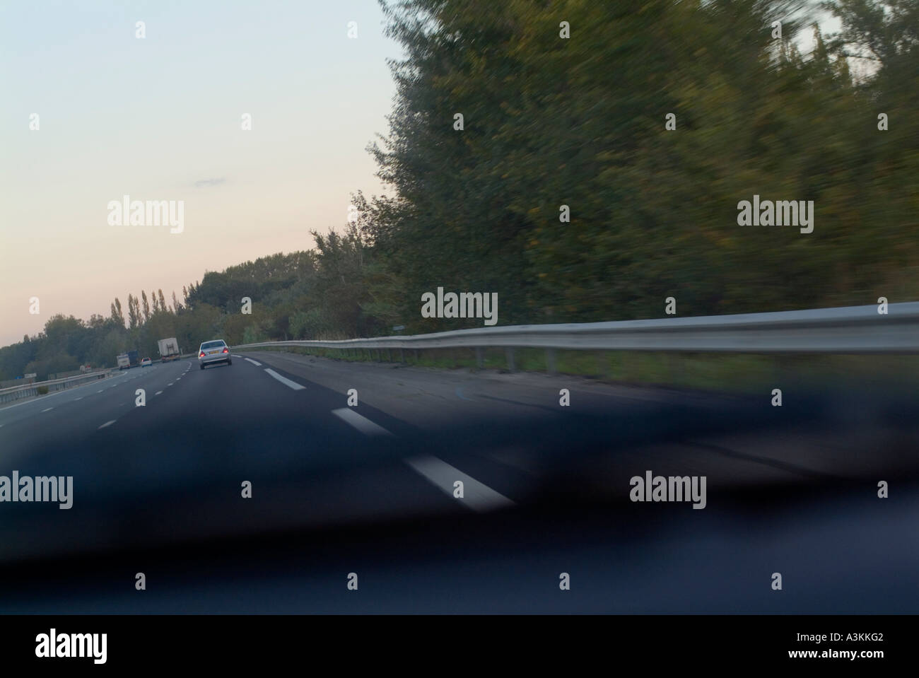 Vehicles on the A7 highway France Stock Photo - Alamy