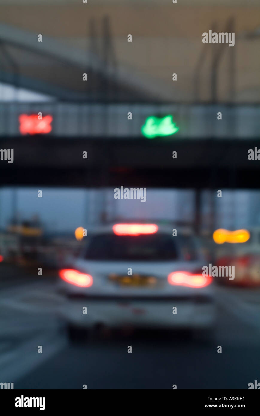 Vehicles at toll bridge on A7 highway France Stock Photo - Alamy