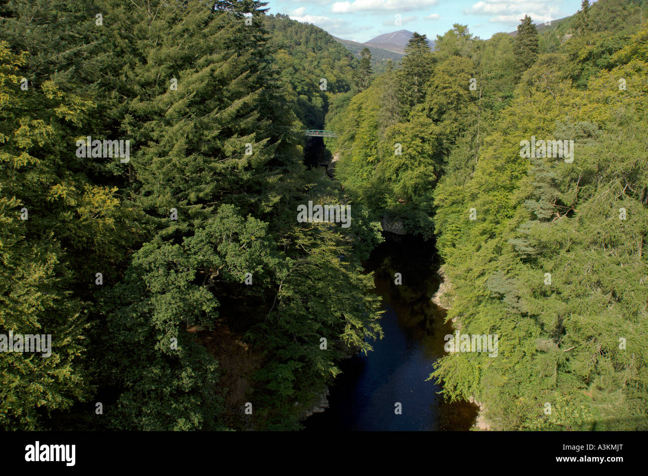 Killiecrankie Pass River Garry Looking north up the pass from below ...