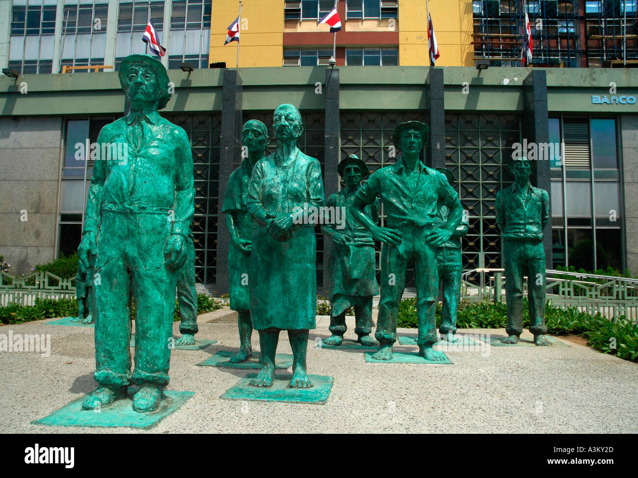 Monument of the Costa Rican Workers in front of Central Bank in San ...