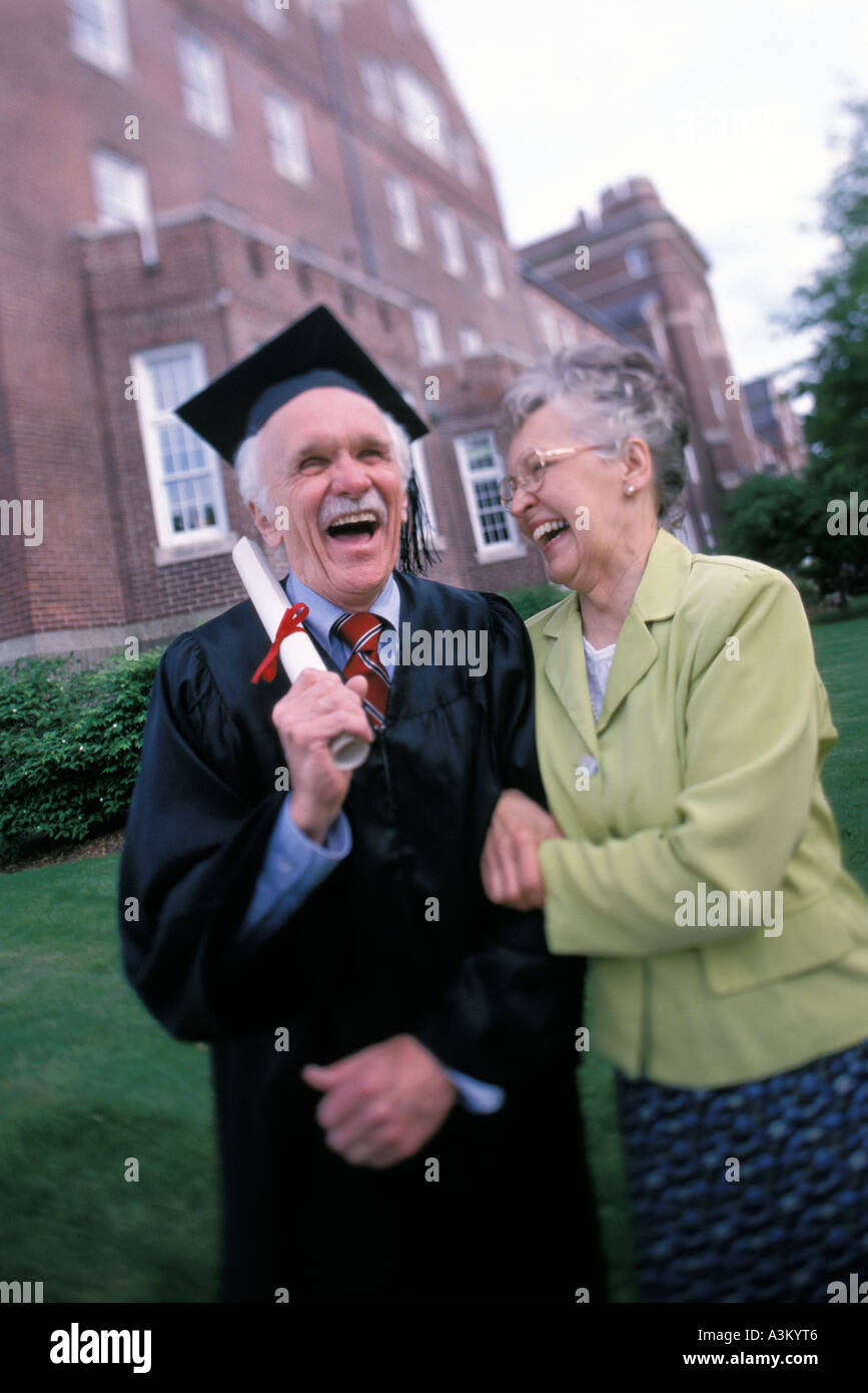 Senior man graduates from college Stock Photo - Alamy