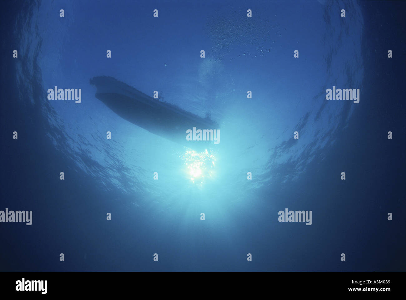 A boat from underwater Stock Photo - Alamy