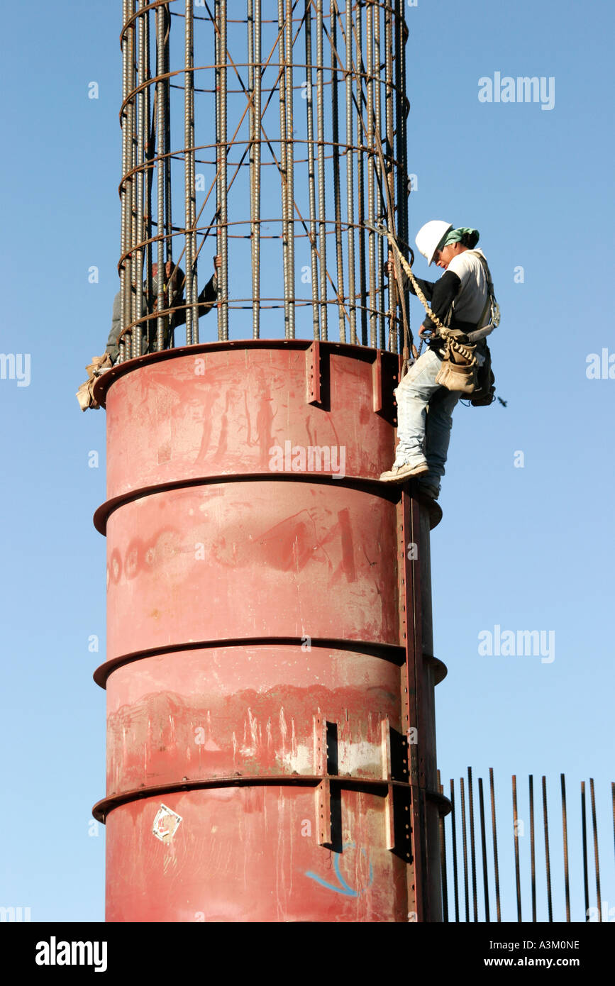 Miami Beach Florida,concrete reinforcing bar bars,pub,column,high rise ...