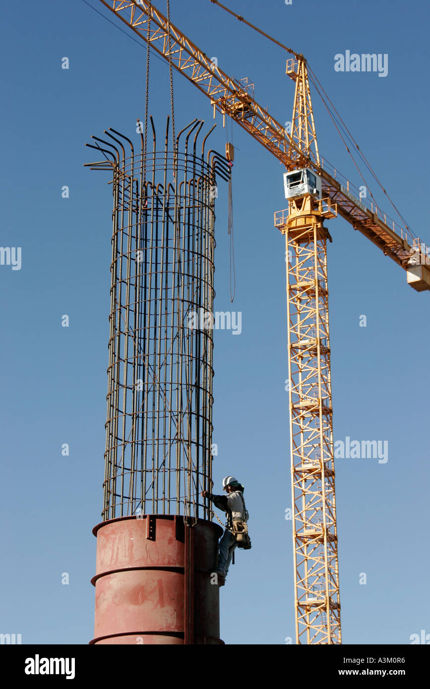 Miami Beach Florida,concrete reinforcing bar bars,pub,column,high rise ...
