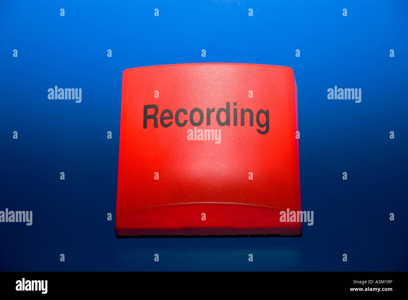 Red recording warning light over entrance to a recording studio Stock ...