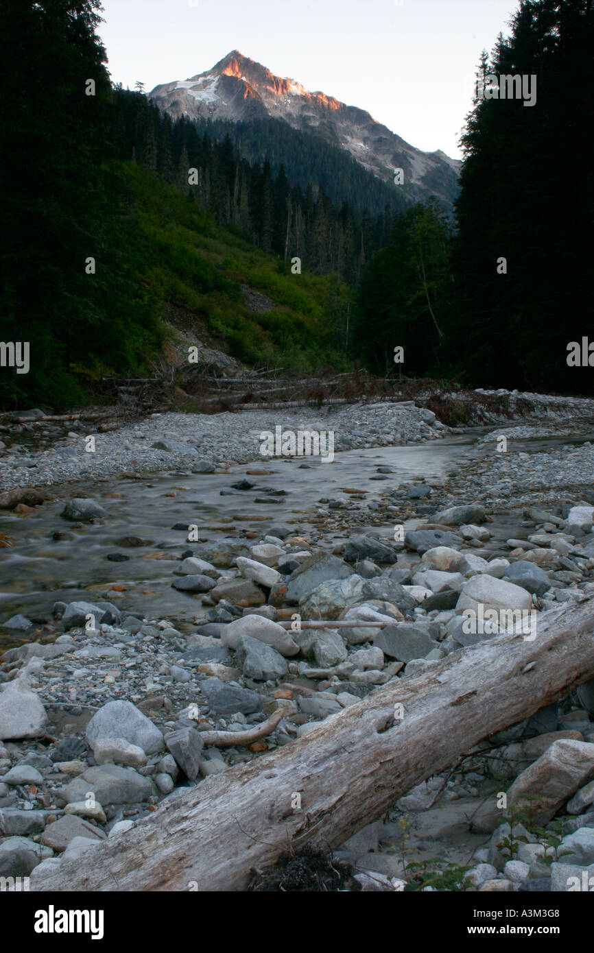 Evening light on Ruth Mountain above the Chilliwack River North ...