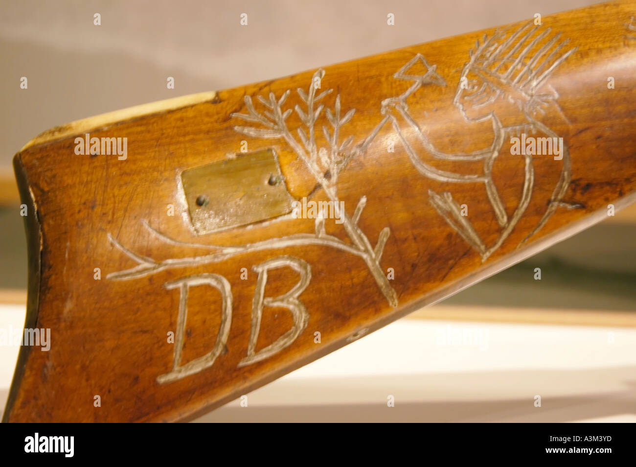 Stock of a flintlock rifle Stock Photo - Alamy