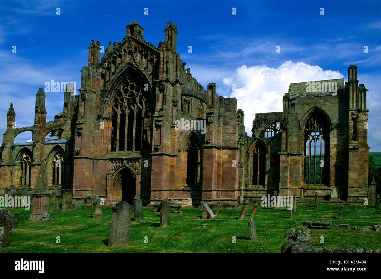 Melrose Abbey South Transept entrance from outside Stock Photo - Alamy