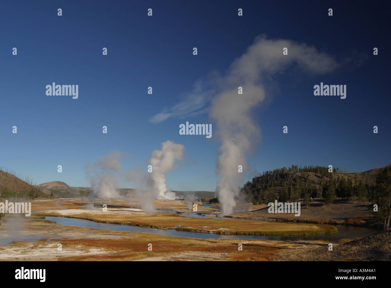 Thermal plums rising from geyser activity in the Midway Geyser Basin ...