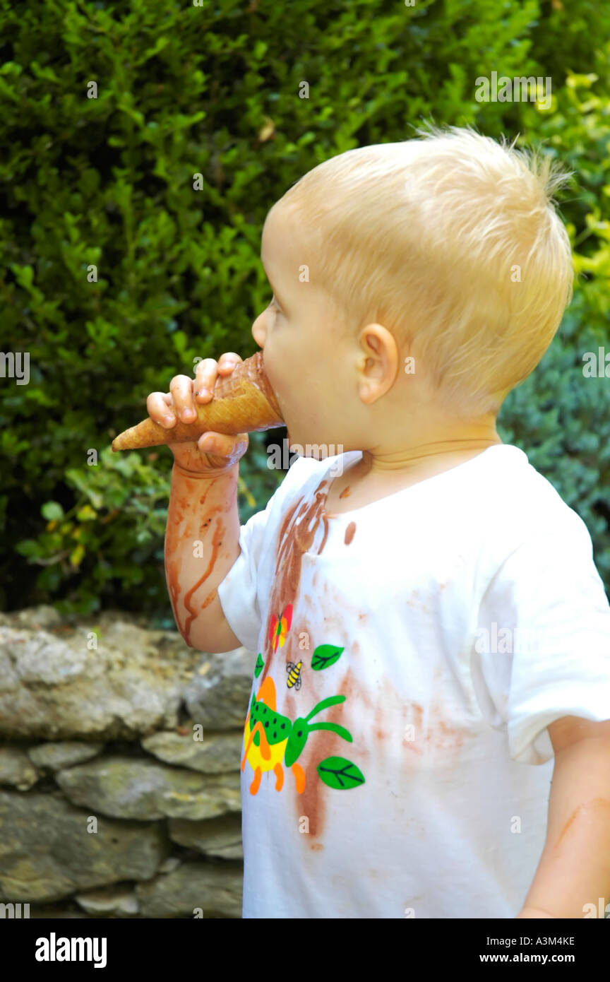 Messy ice cream Stock Photo - Alamy